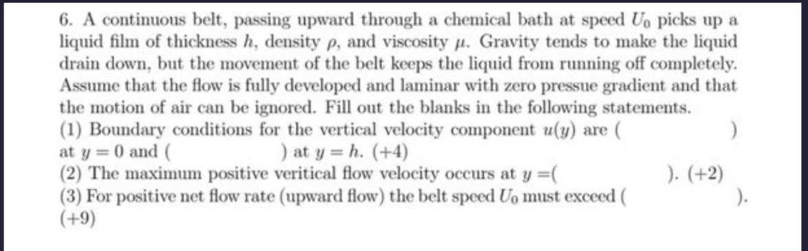 Solved A continuous belt, passing upward through a chemical | Chegg.com