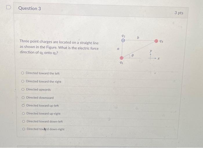 Solved Three point charges are located on a straight line as | Chegg.com