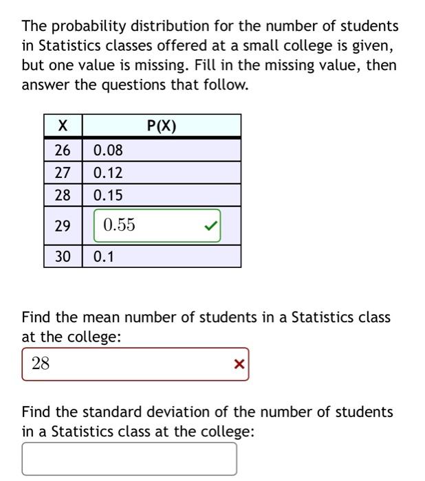 Solved The probability distribution for the number of | Chegg.com