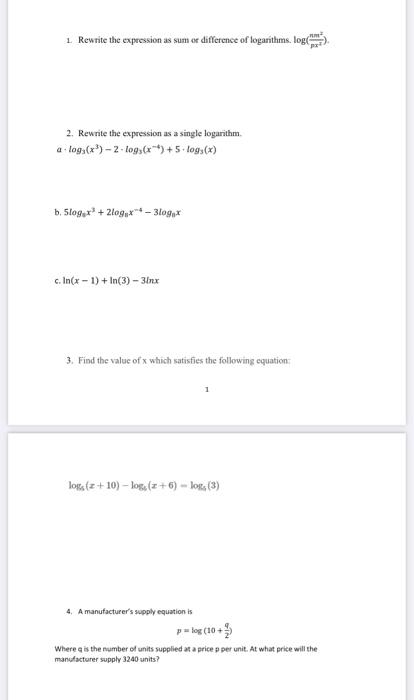 Solved 1. Rewrite the expression as sum or difference of | Chegg.com
