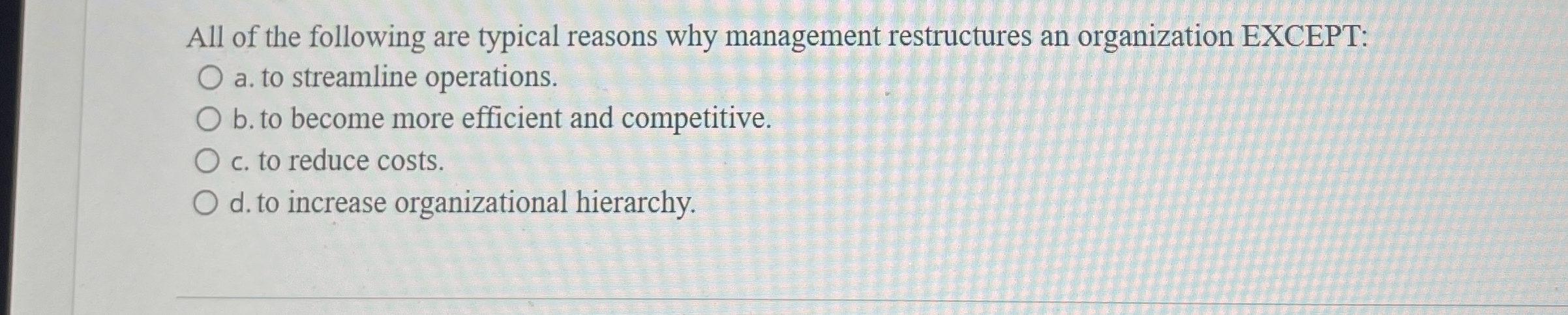 Solved All of the following are typical reasons why | Chegg.com
