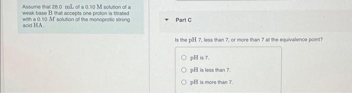 Solved Assume that 28.0 mL of a 0.10M solution of a weak | Chegg.com