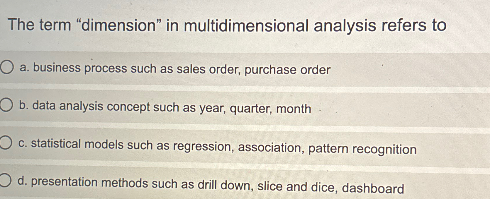 Solved The term "dimension" in multidimensional analysis | Chegg.com