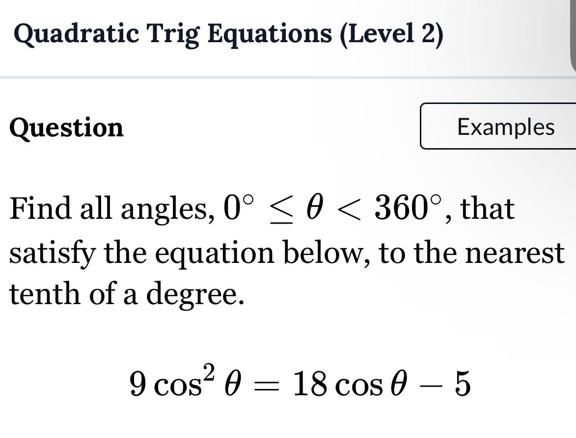 Quadratic Trig Equations (Level 2)QuestionFind all | Chegg.com