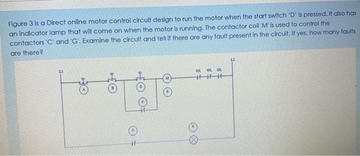 Solved Figure 3 is a Direct online motor control circuit | Chegg.com