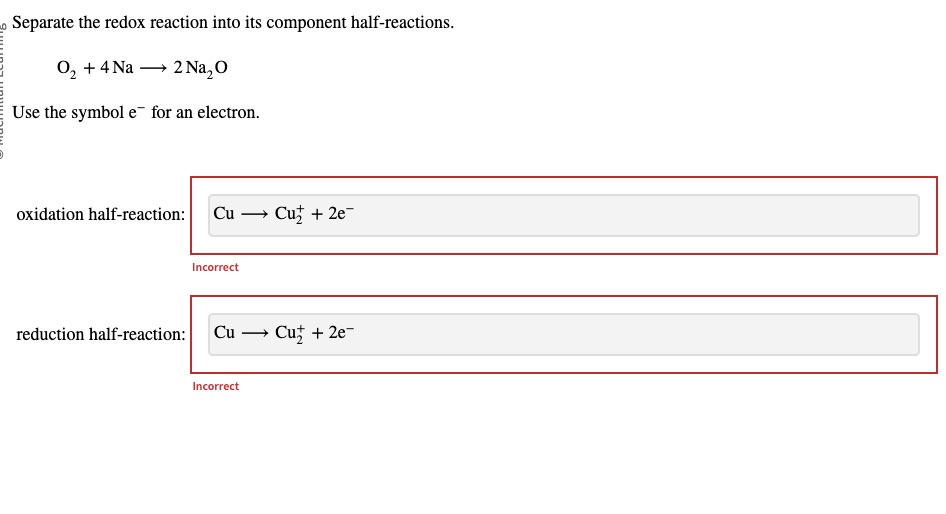 Solved Separate the redox reaction into its component | Chegg.com
