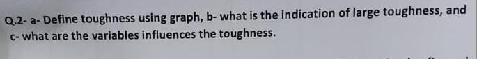 Solved Q.2- a-Define toughness using graph, b-what is the | Chegg.com