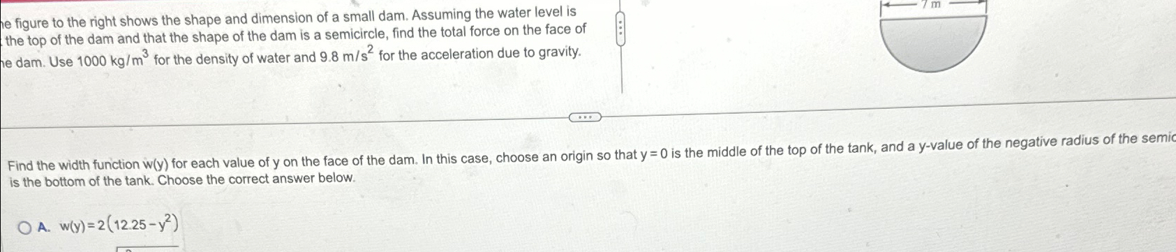 Solved he figure to the right shows the shape and dimension | Chegg.com