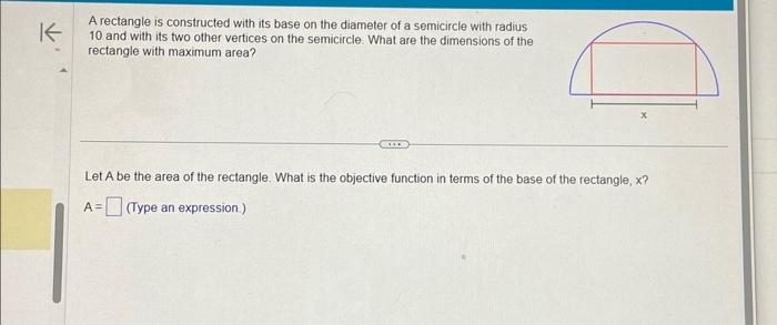 [Solved]: A rectangle is constructed with its base on the d