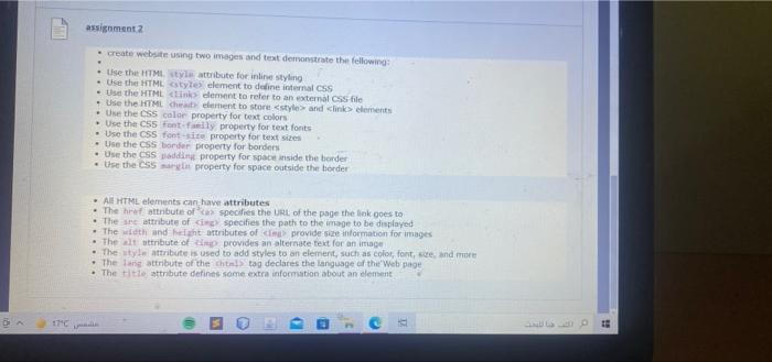 Solved assignment create website using two images and text | Chegg.com