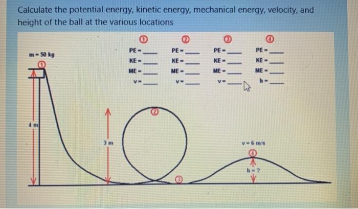 Solved Calculate the potential energy, kinetic energy, | Chegg.com