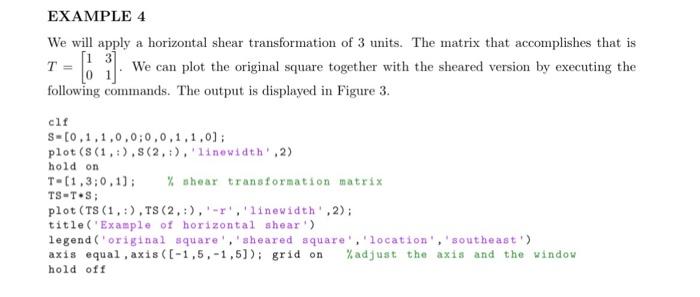 EXAMIPLE 4 We will apply a horizontal shear | Chegg.com