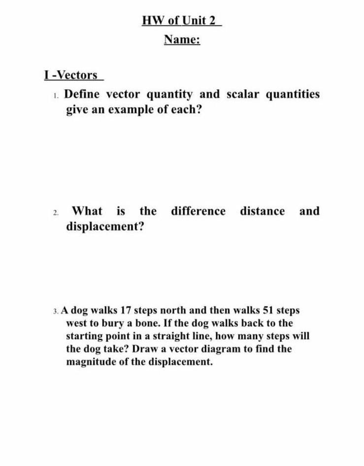 Solved I-Vectors 1. Define vector quantity and scalar | Chegg.com