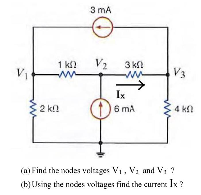 Solved (a) Find the nodes voltages V1,V2 and V3 ? (b) Using | Chegg.com