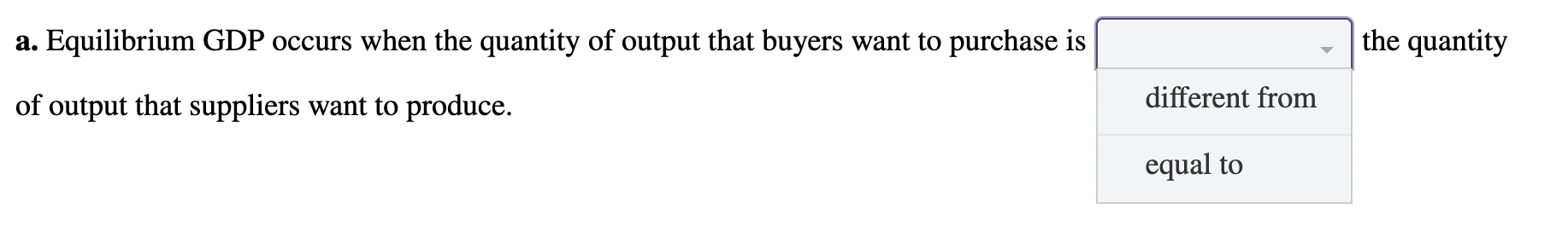 Solved a. ﻿Equilibrium GDP occurs when the quantity of | Chegg.com
