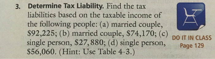 Solved 3. Determine Tax Liability. Find the tax liabilities | Chegg.com