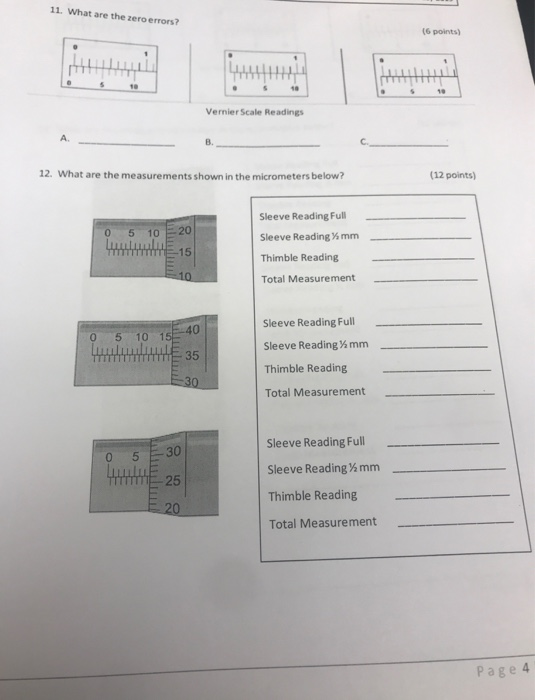Solved 11. What are the zero errors? (6 points) 18 16 | Chegg.com