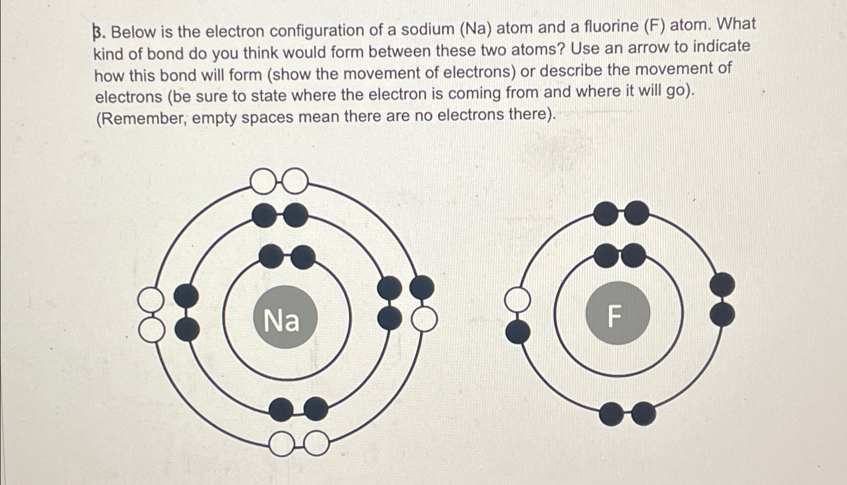 Solved B. ﻿Below is the electron configuration of a sodium | Chegg.com