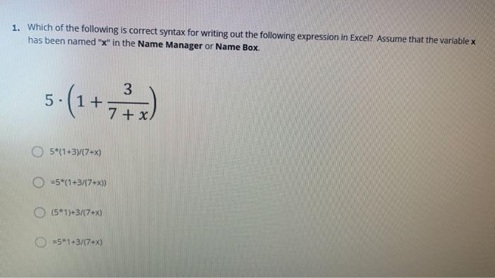 Solved 1. Which of the following is correct syntax for | Chegg.com