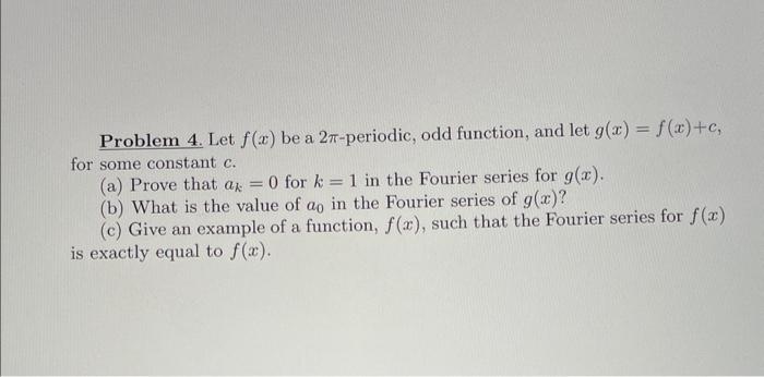 Solved Problem 5. 4. Let S[f] be the Fourier series for | Chegg.com