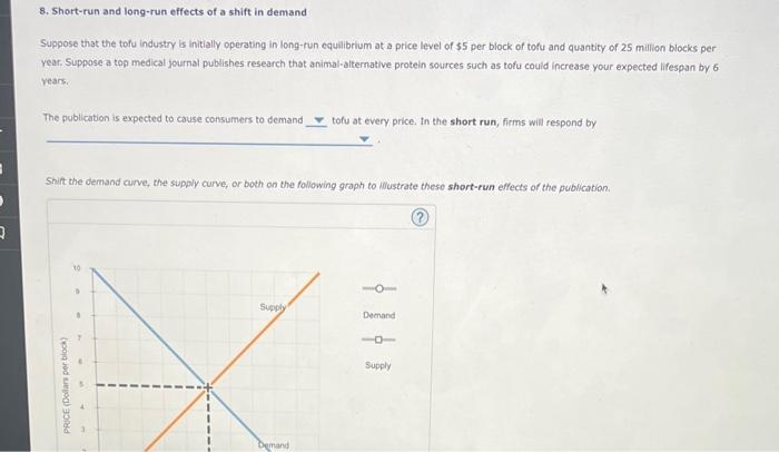 Solved 8. Short-run and long-run effects of a shift in | Chegg.com