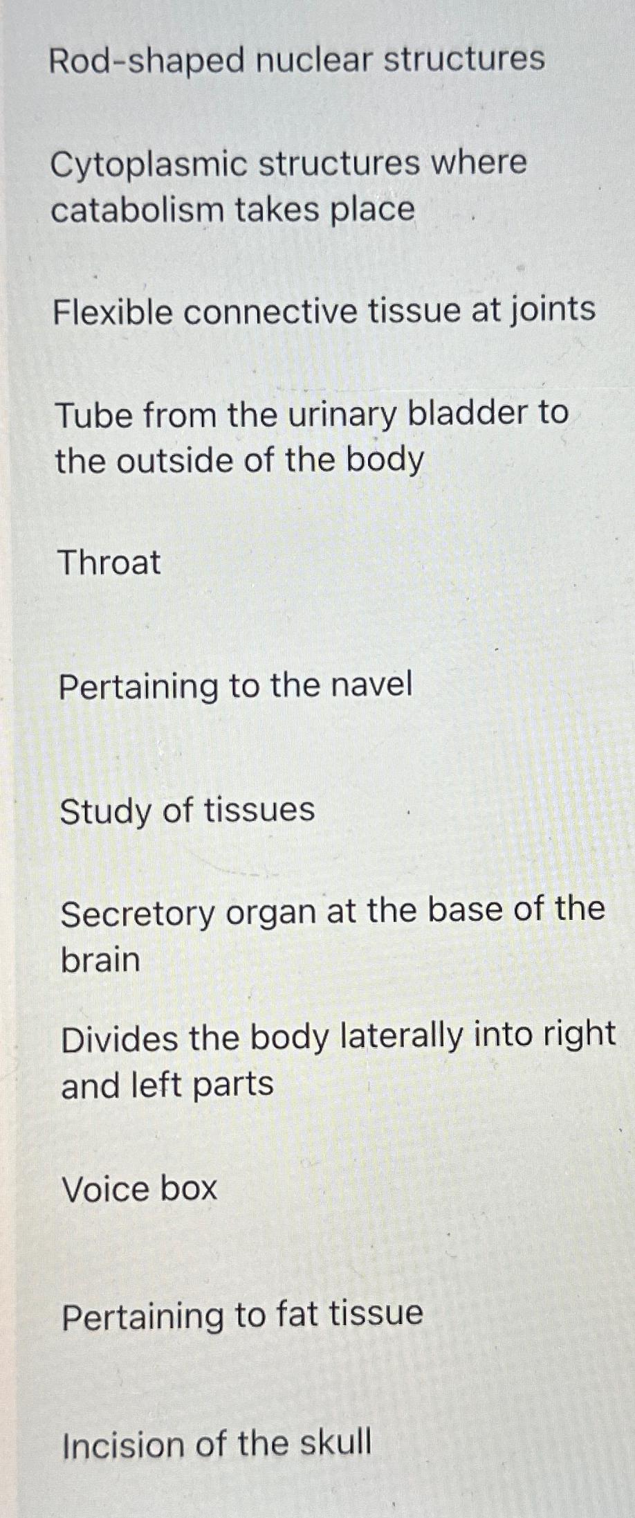 Solved Rod-shaped nuclear structuresCytoplasmic structures | Chegg.com