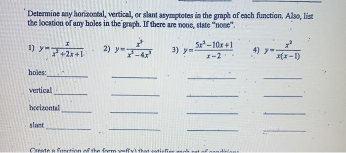Solved Determine any horizontal, vertical, or slant | Chegg.com