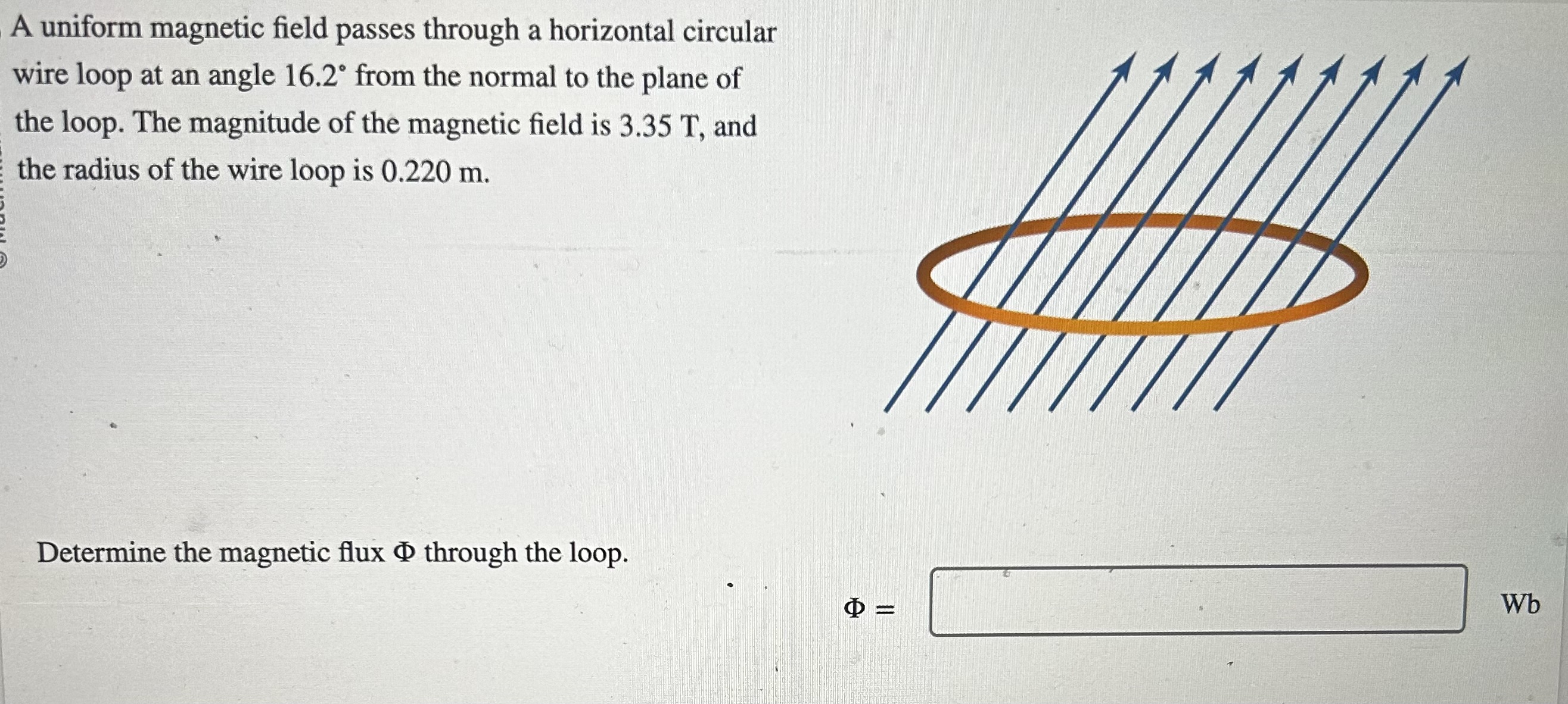 Solved A uniform magnetic field passes through a horizontal | Chegg.com