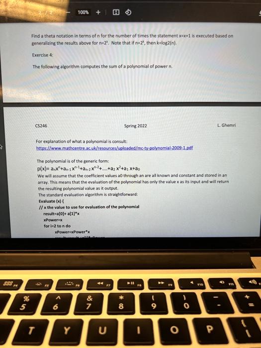 Solved 100% + Exercise 1: Consider two algorithms A and B | Chegg.com