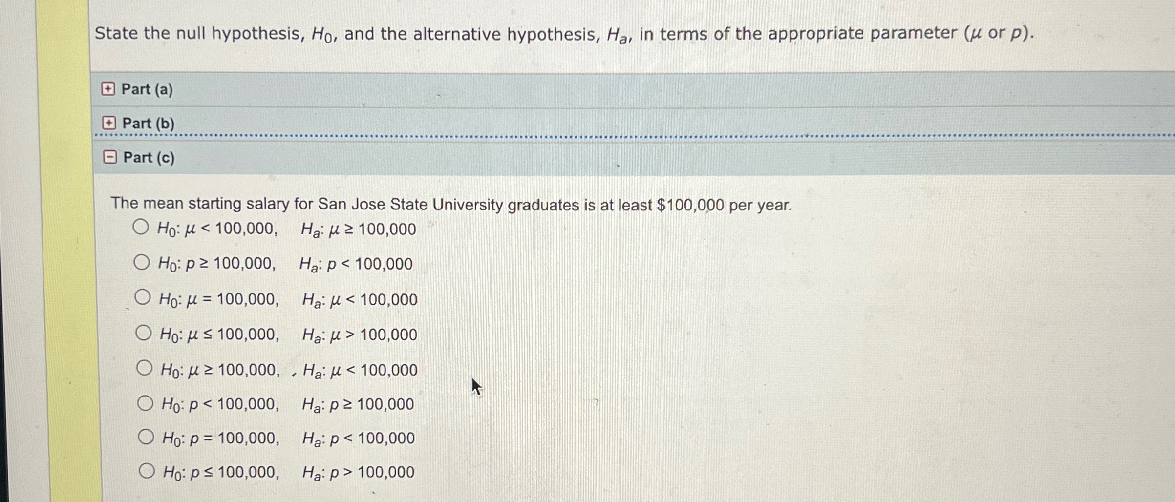 Solved State the null hypothesis, H0, ﻿and the alternative | Chegg.com