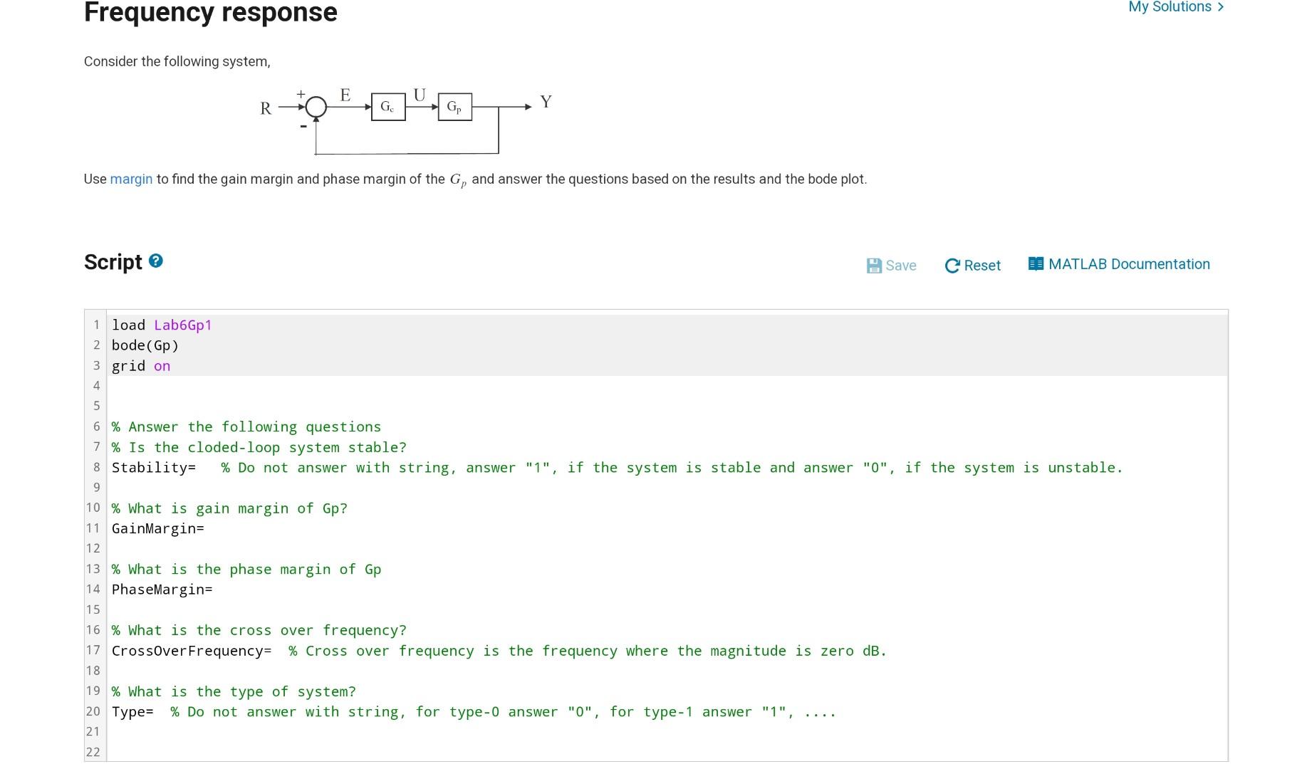 Solved Frequency response Consider the following system, Use | Chegg.com