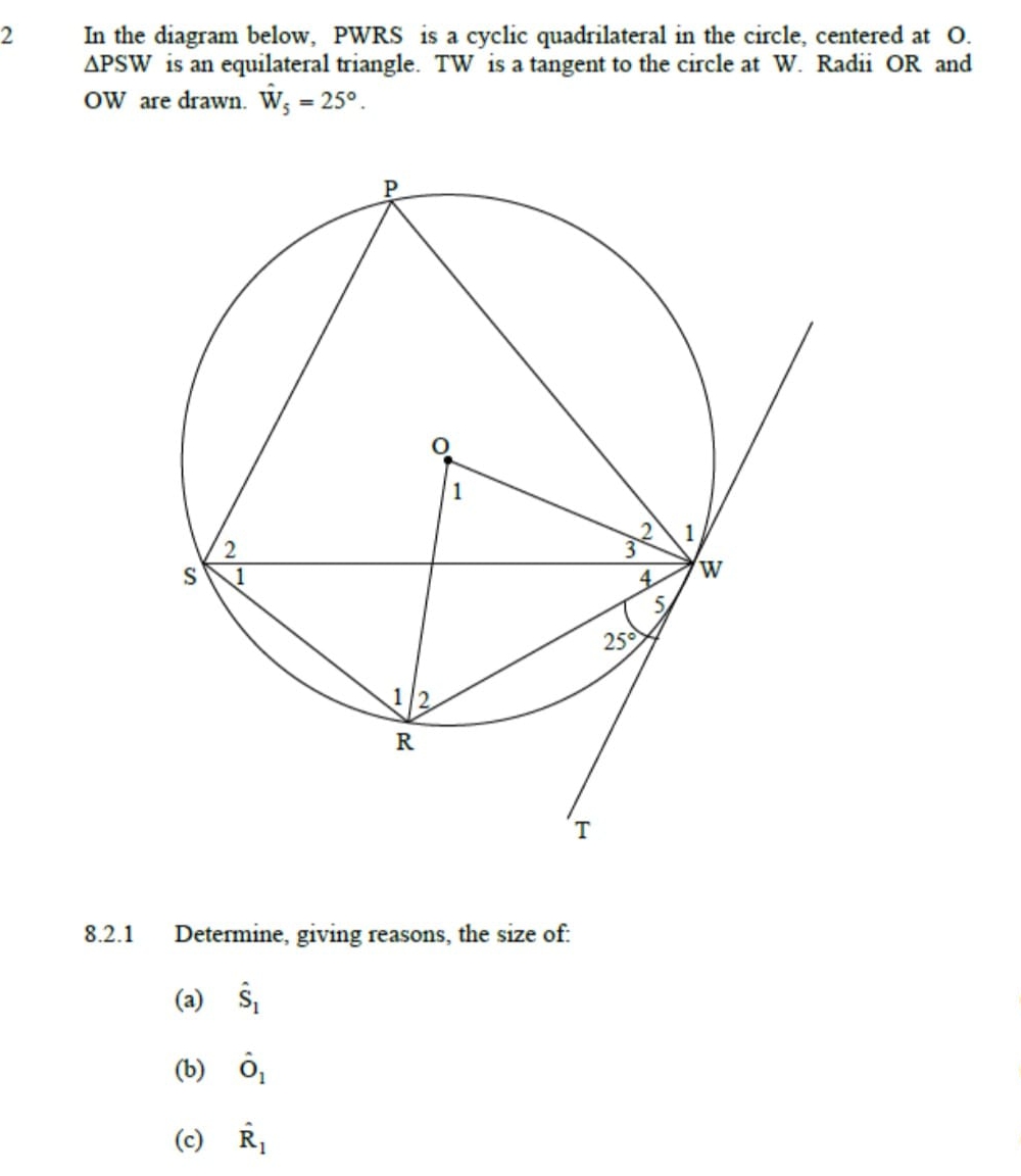 Solved 2 ﻿In the diagram below, PWRS is a cyclic | Chegg.com