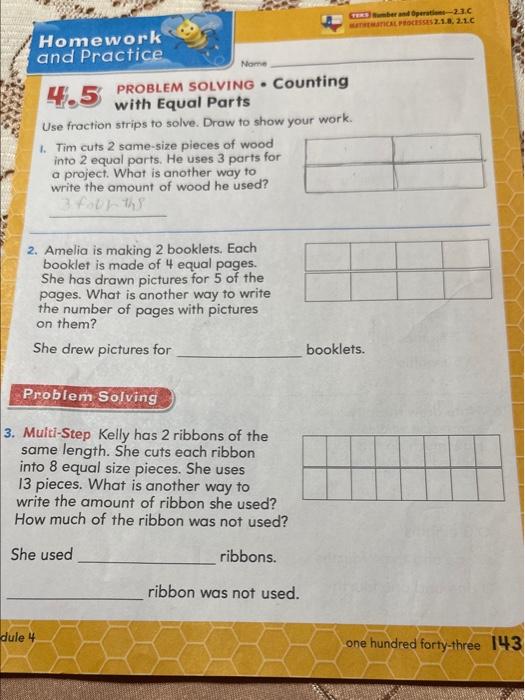 Solved 14. 5 PROBLEM SOLVING - Counting with Equal Parts Use | Chegg.com
