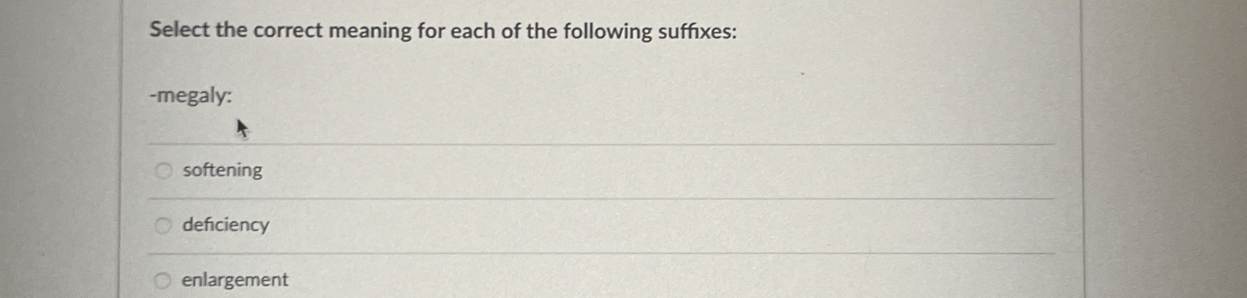 Solved Select the correct meaning for each of the following | Chegg.com
