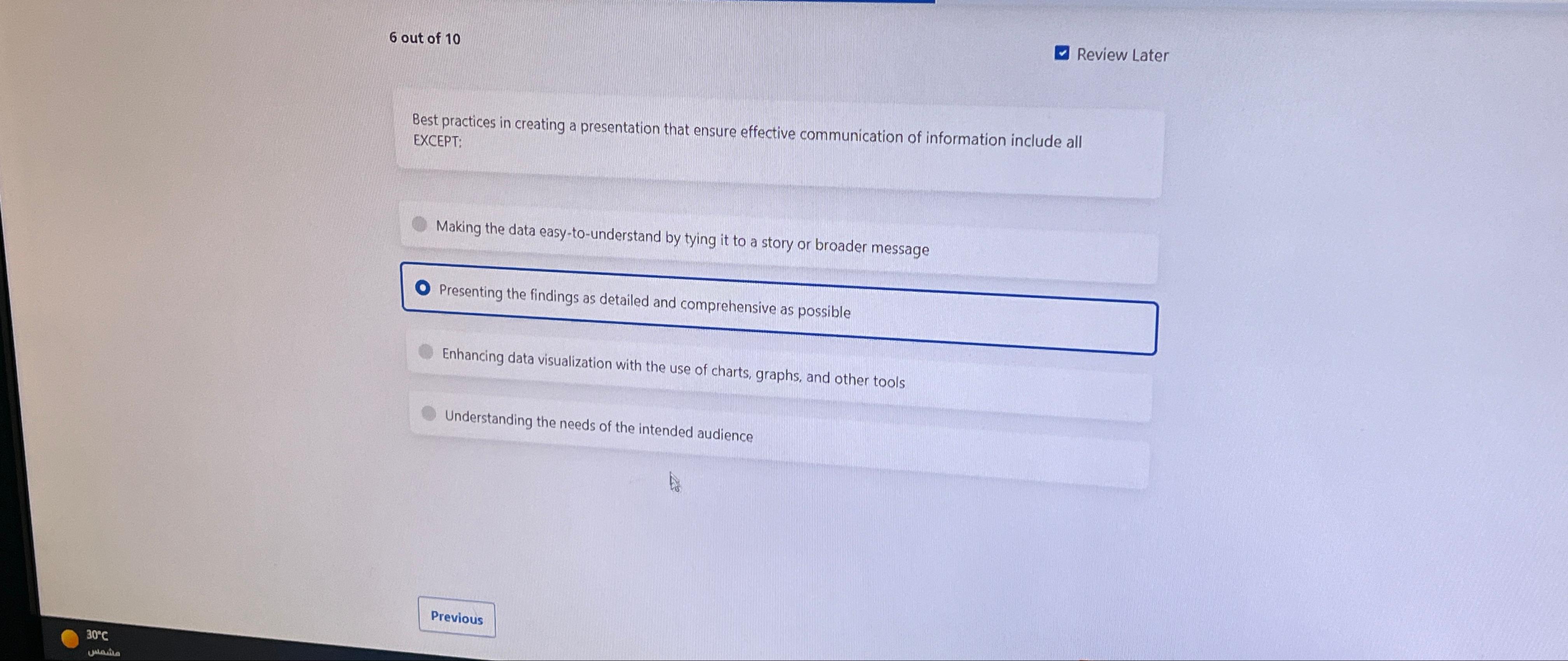 Solved 6 ﻿out of 10Review LaterBest practices in creating a | Chegg.com