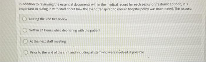 Solved In addition to reviewing the essential documents | Chegg.com
