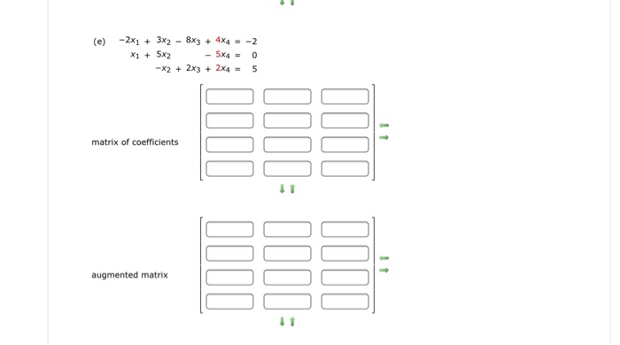 Solved Determine the matrix of coefficients and the | Chegg.com