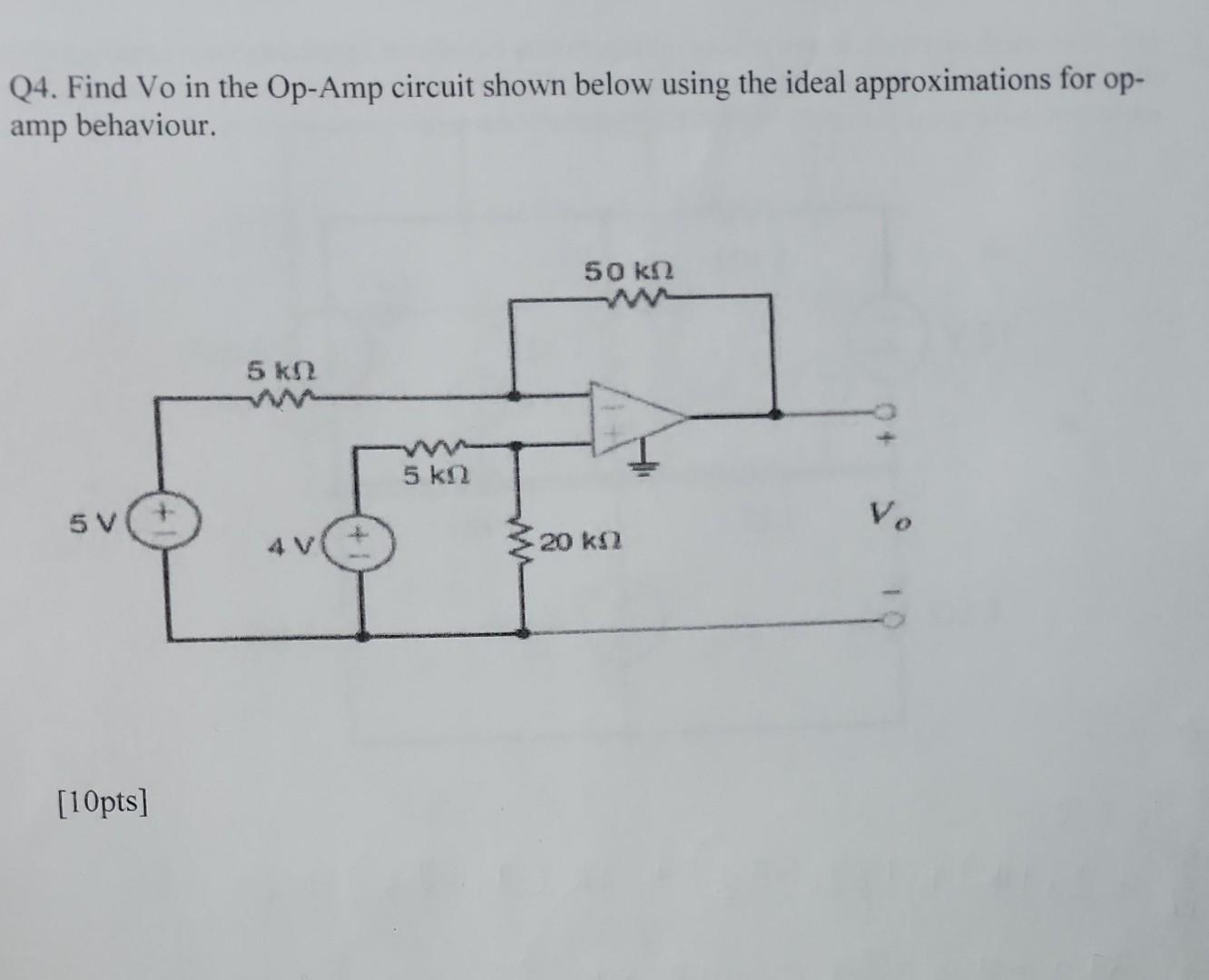 Solved Q4. Find Vo in the Op-Amp circuit shown below using | Chegg.com