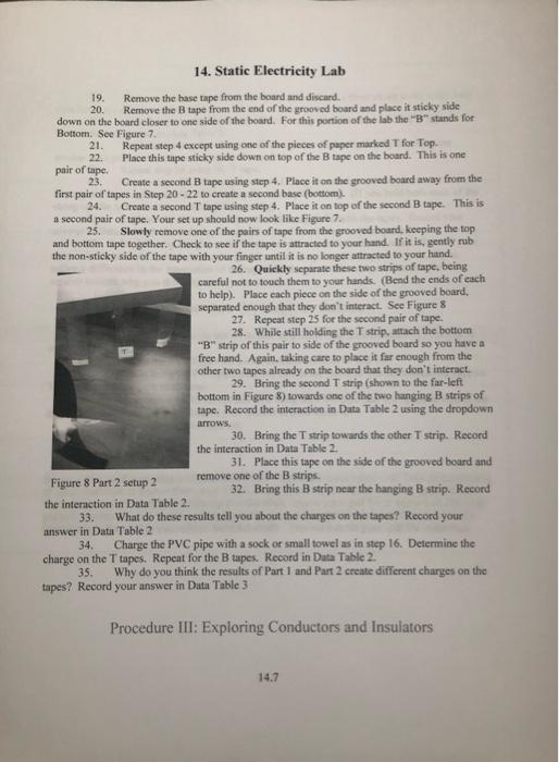 14. Static Electricity Lab Purpose The purpose of | Chegg.com