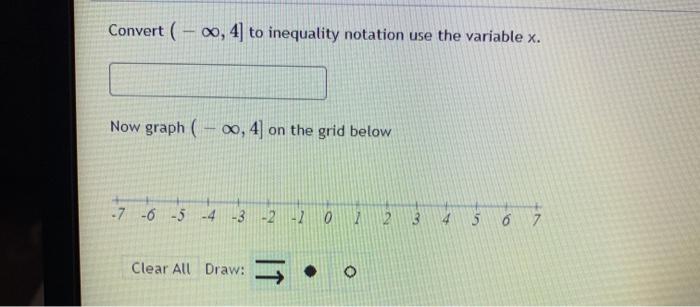 Solved Convert ( - 00, 4 to inequality notation use the | Chegg.com