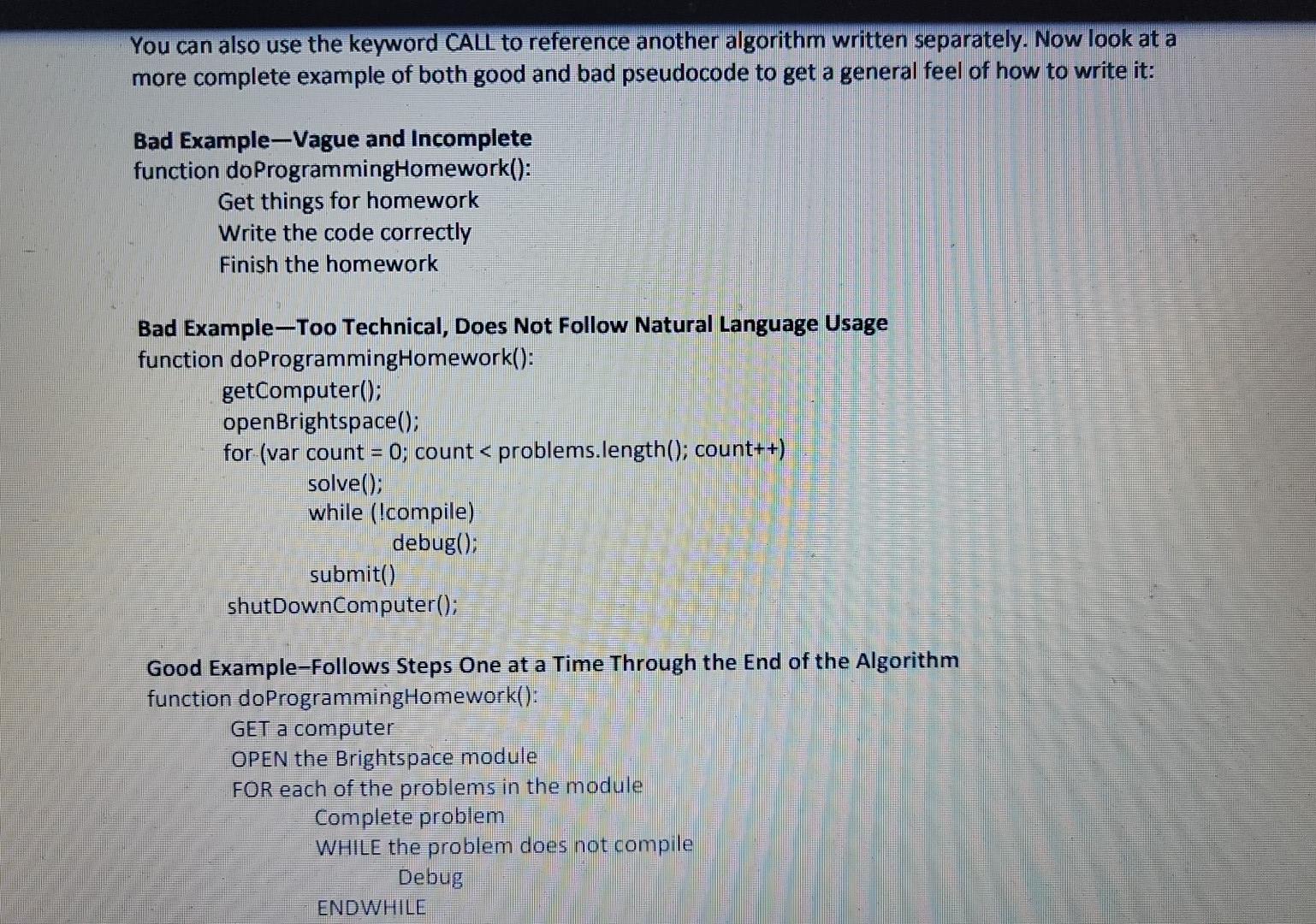 Solved 5-1 Final Project Building Block Two: Pseudocode | Chegg.com
