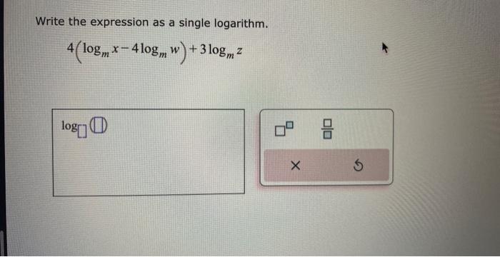 Solved Write the expression as a single logarithm. | Chegg.com