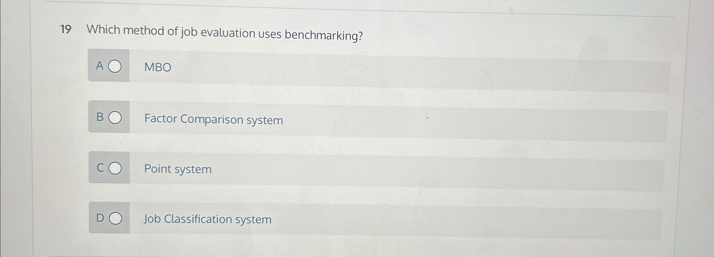 Solved 19 ﻿Which method of job evaluation uses | Chegg.com