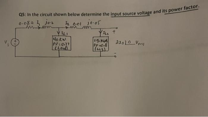 Solved Q5 In The Circuit Shown Below Determine The Input 
