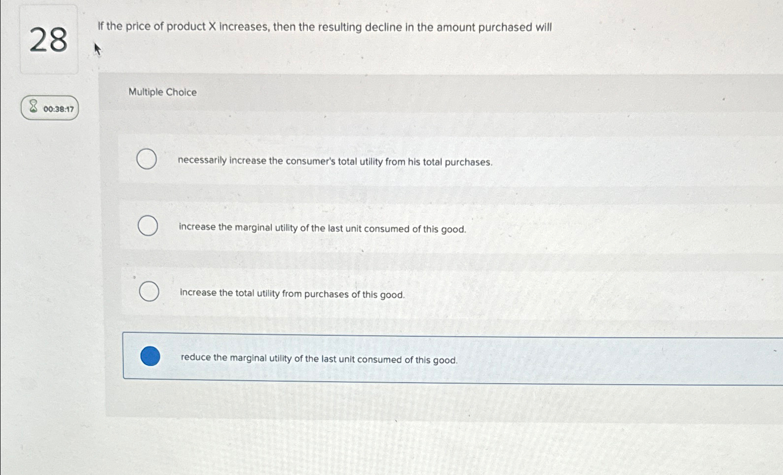 Solved 28If the price of product x ﻿increases, then the | Chegg.com