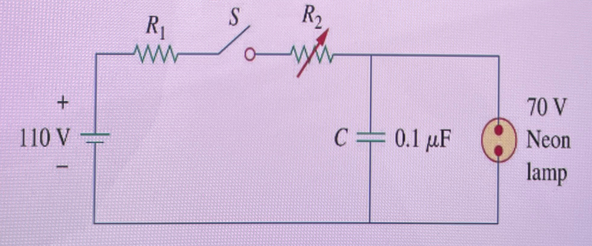 Solved Q2. ﻿Using a series RC circuit where a Neon lamp is | Chegg.com