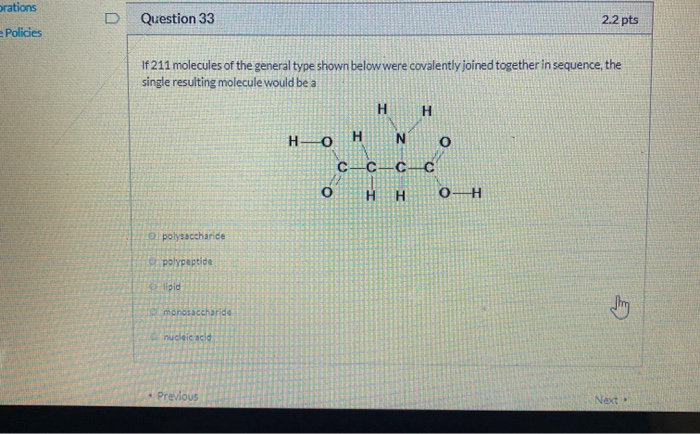 Solved rations D Question 33 2.2 pts Policies If 211 | Chegg.com