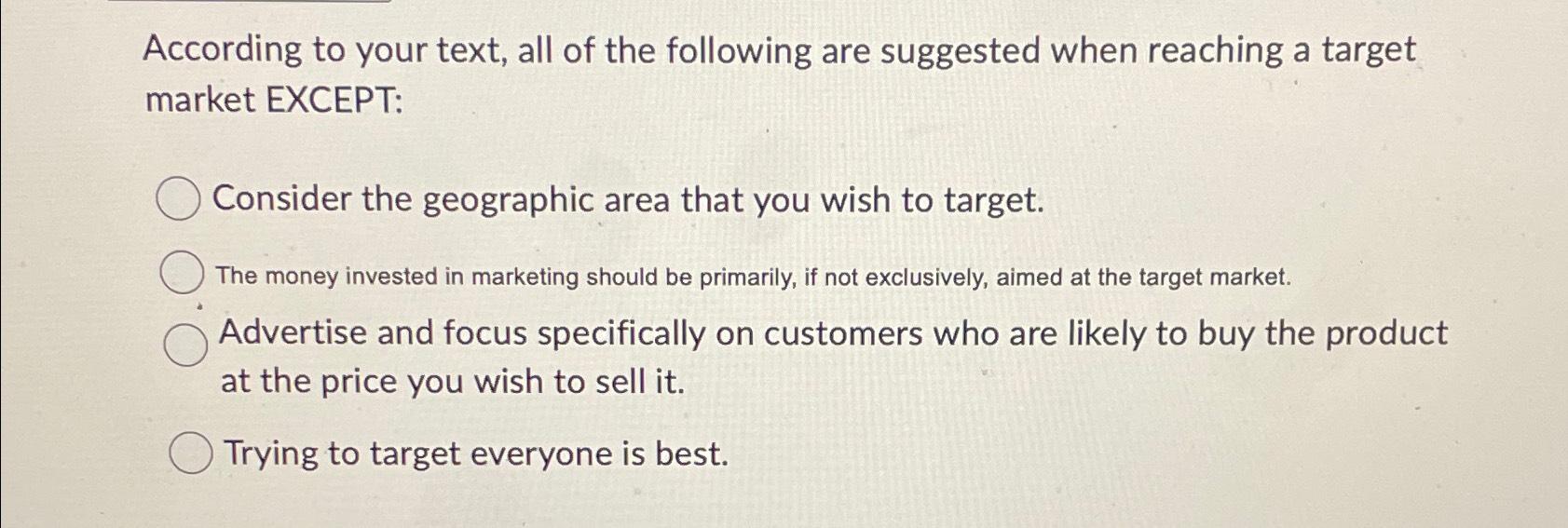 Solved According to your text, all of the following are | Chegg.com