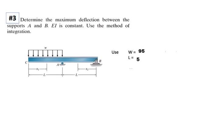 Solved \#3 Determine the maximum deflection between the | Chegg.com