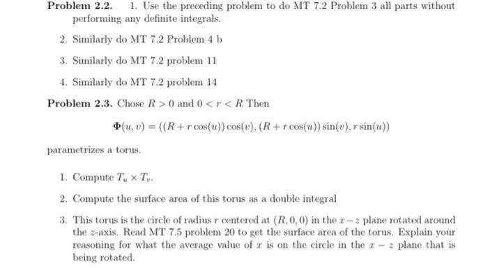 Problem 2.2. 1. Use the preceding problem to do MT | Chegg.com